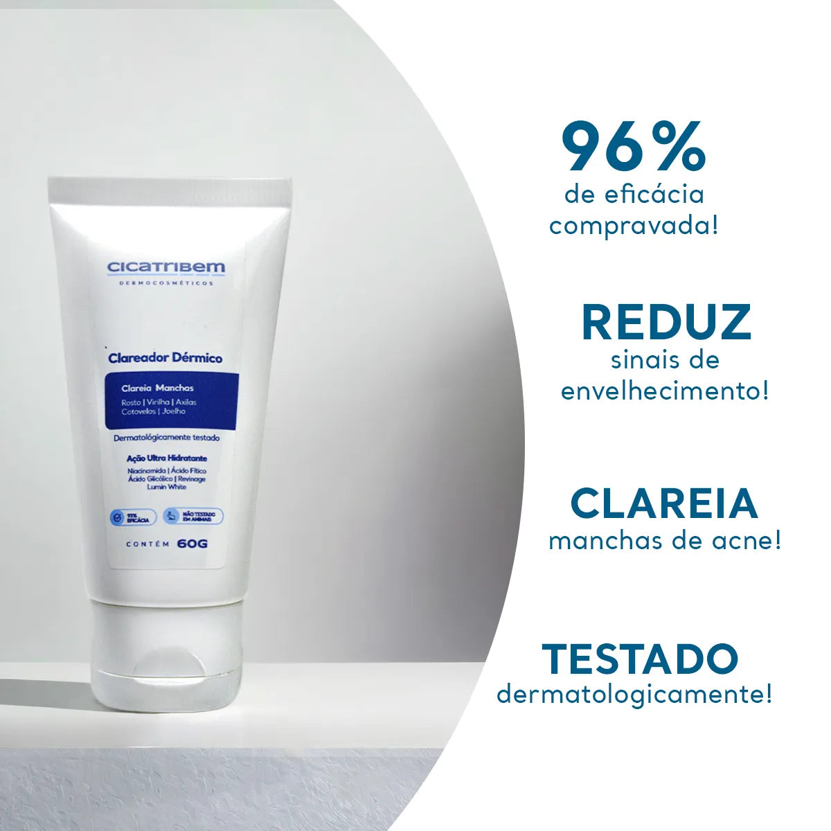 Creme Clareador de Manchas no Rosto e Corpo Clareador Dérmico 60g